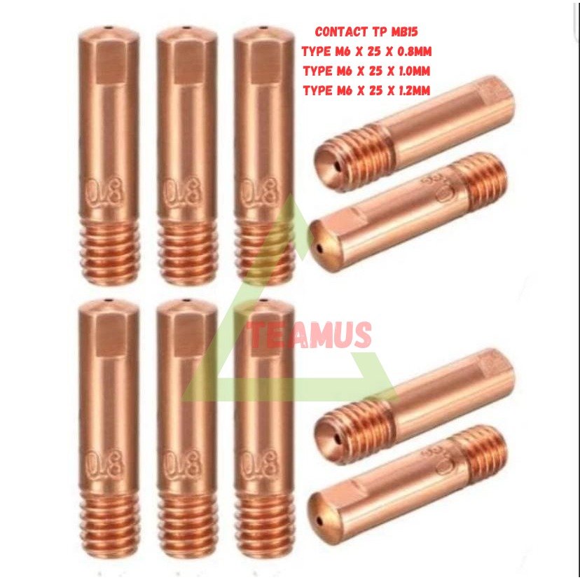 Jual 10 pcs MIG CONTACT TIP MB15 LAS MIG M6x25 CONTACT TIP MIG KONTAK TIP M6X25 SPUYER LAS CO2 ...