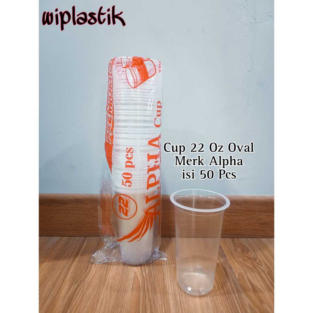 Jual Gelas Plastik 22 OZ Oval\Bahan Pp Tebal\Cup Thai Tea Merk ALPHA ...