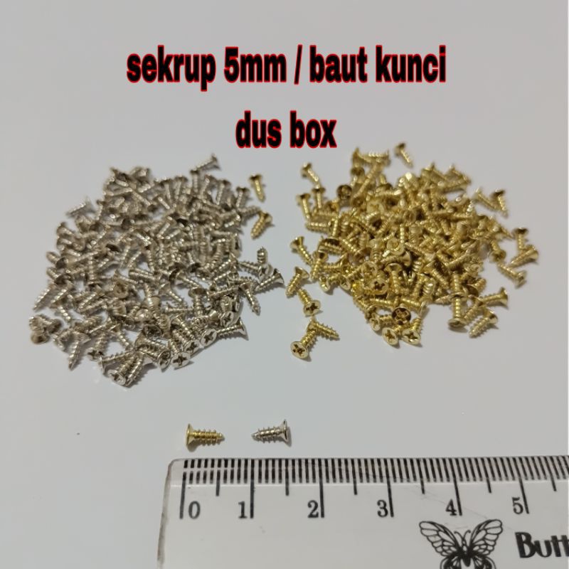 Jual baut mini 5mm / sekrup engsel 5mm / sekrup pengait kunci kotak box ...
