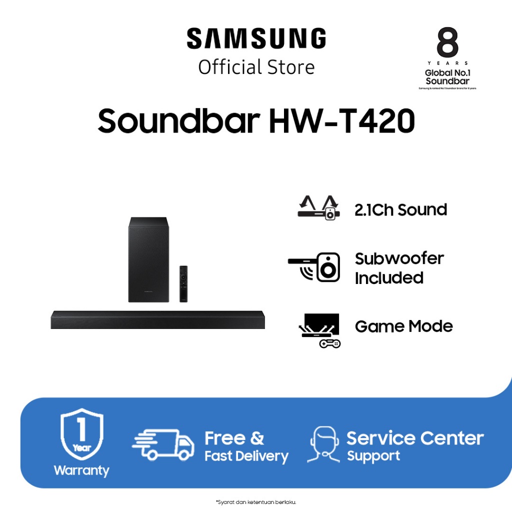 Jual Samsung Soundbar HW-T420 2.1 Ch, 150 W 2020 | Shopee Indonesia