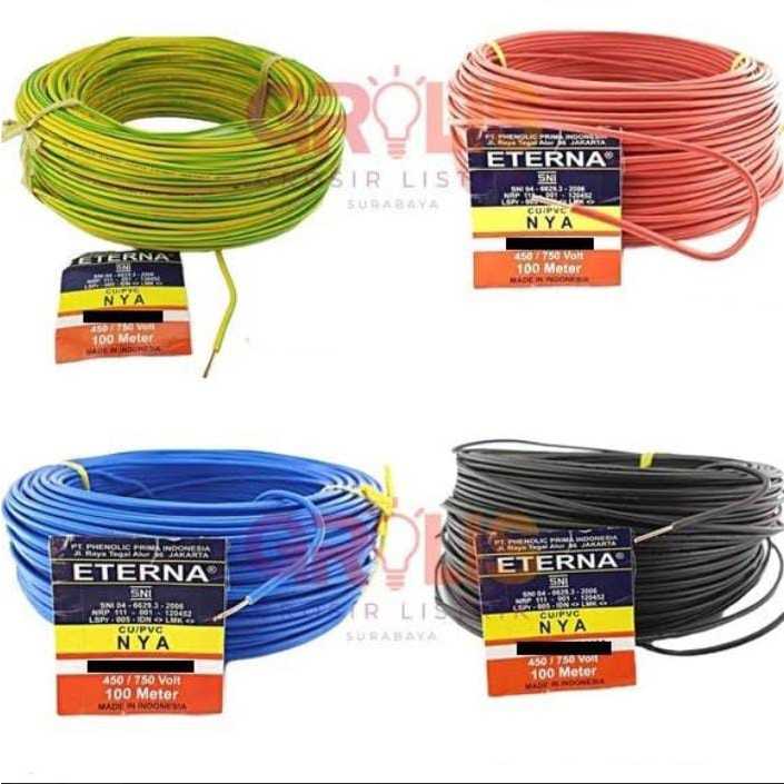 Jual Kabel Eterna NYA 1x1,5 Roll 100 Meter Kabel Listrik 1 Tembaga Kawat Tunggal Engkel 1.5mm ...