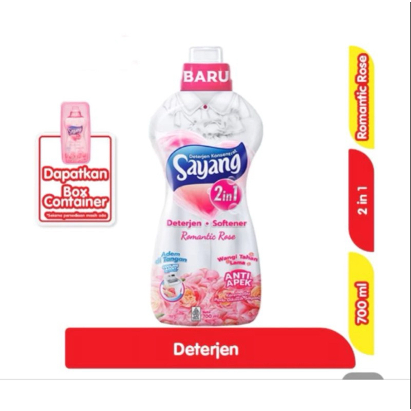 Jual DETERJEN SAYANG BOTOL 700ml(FREE BOX CONTAINER) | Shopee Indonesia