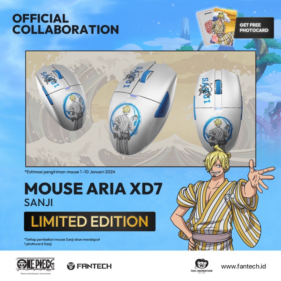 Jual FANTECH ONE PIECE ARIA XD7 SANJI WIRELESS Gaming Mouse | Shopee ...
