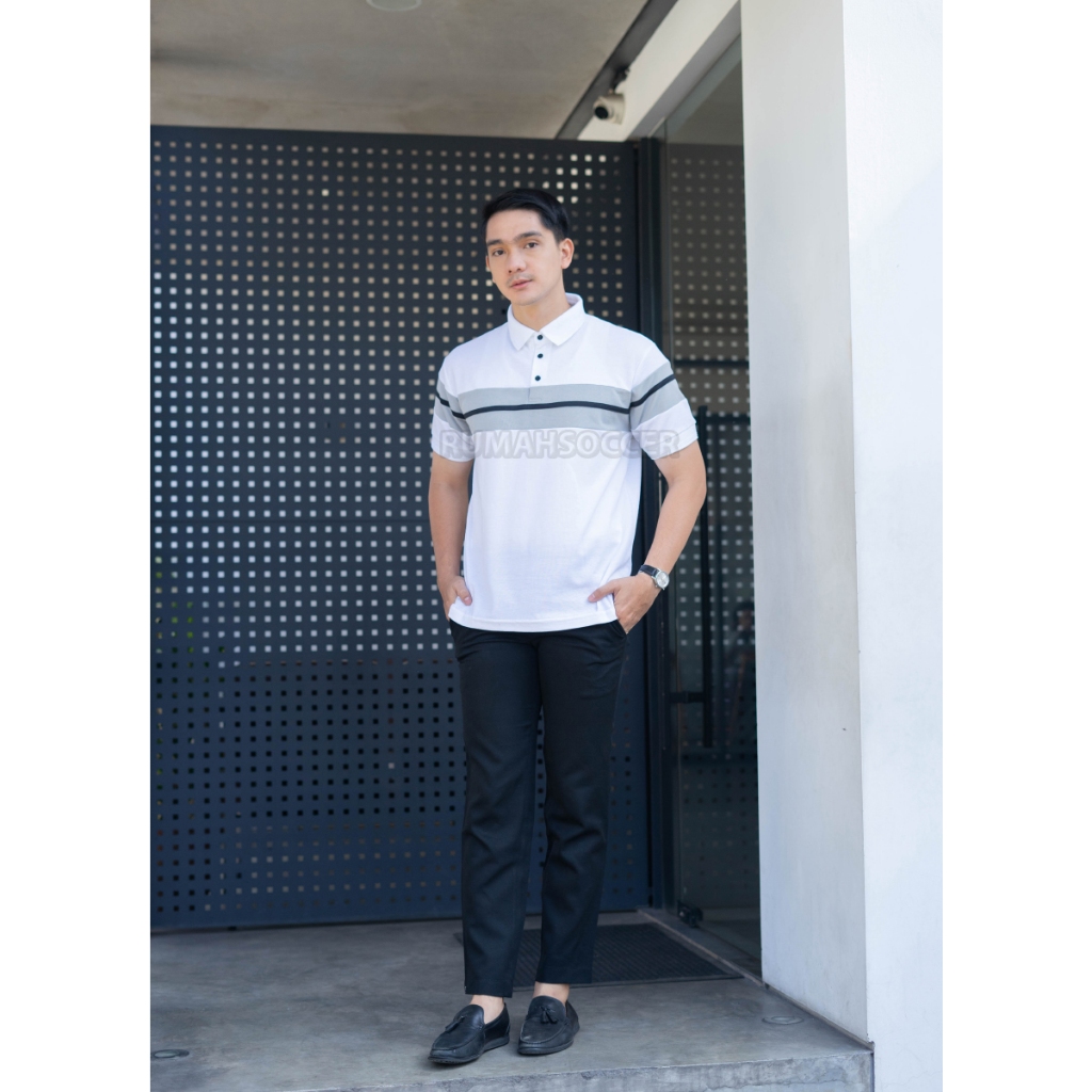 Jual Polo Shirt Pria Hitam Polos DYXON Kaos Kerah Pria Dewasa Kantor ...