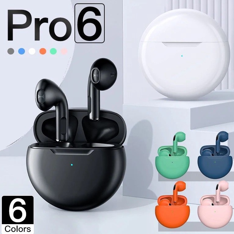 Jual Pb Pro 6 TWS Bluetooth Earphone with Mic HiFi Stereo Touch Earbuds ...