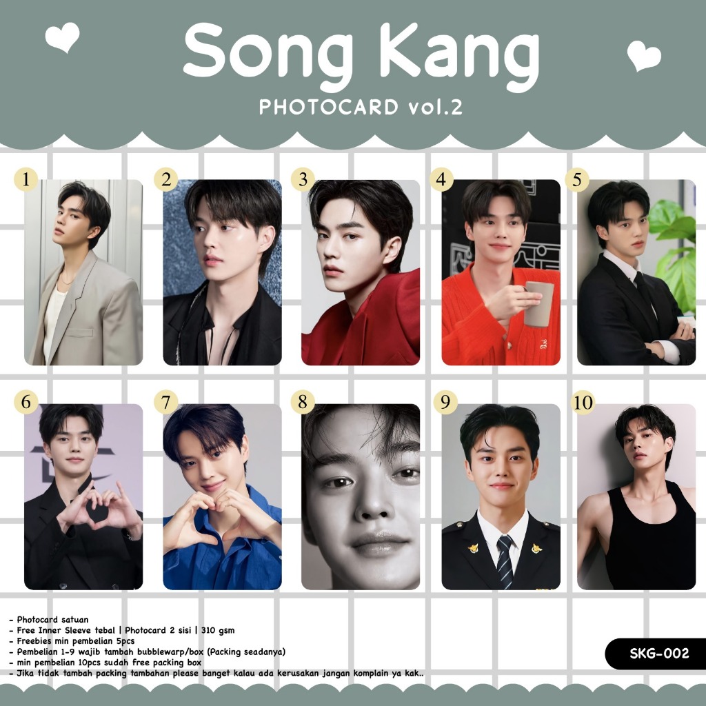 Jual PHOTOCARD SONGKANG VOL 2 PHOTOCARD AKTOR KOREA SONG KANG TERBARU ...