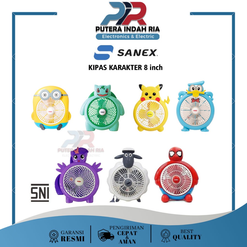 Jual KIPAS KARAKTER SANEX 8Inch / KIPAS KARAKTER KECIL / KIPAS KOTAK 8 ...