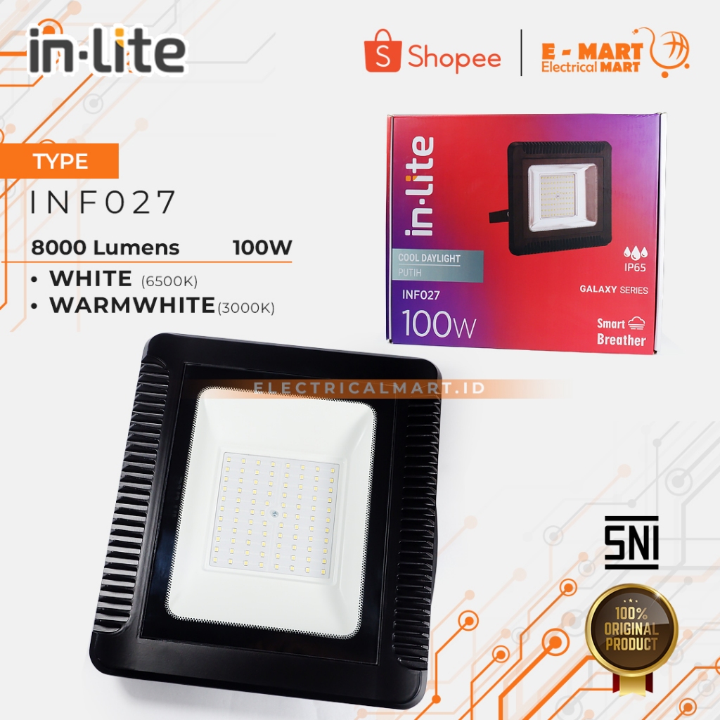 Jual INLITE LAMPU SOROT TEMBAK 100W OUTDOOR / INLITE LAMPU SOROT INF027 ...