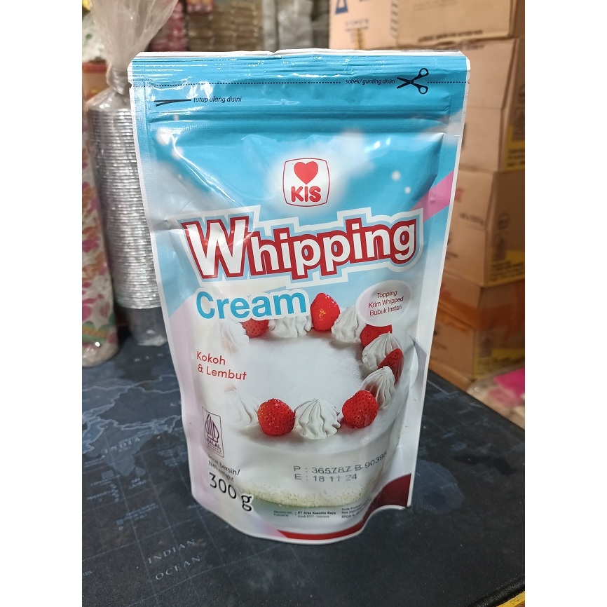 Jual KIS WHIPPING CREAM POWDER 300GR - WHIP CREAM INSTANT | Shopee ...