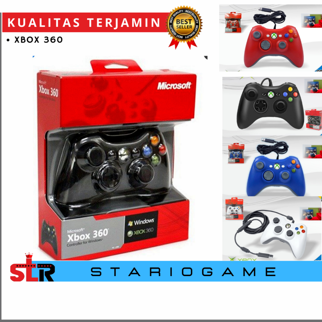 Jual Stick Stik Wired Microsoft XBOX 360 Original Pabrik Support Xbox ...
