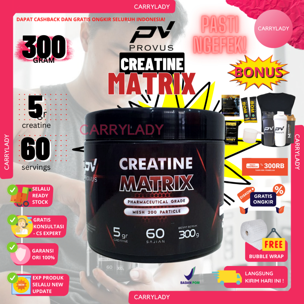 Jual PROVUS CREATINE MATRIX UNFLAVORED 300 GRAM GR 60 SERVING CREATINE ...