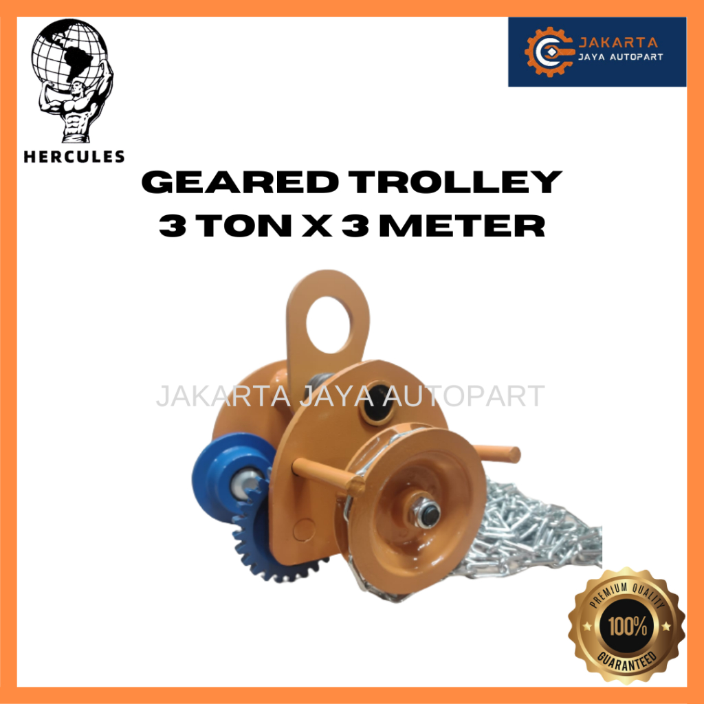 Jual Geared Trolley 3 Ton x 3 Meter / Gear Troli 3T x 3M Hercules ...