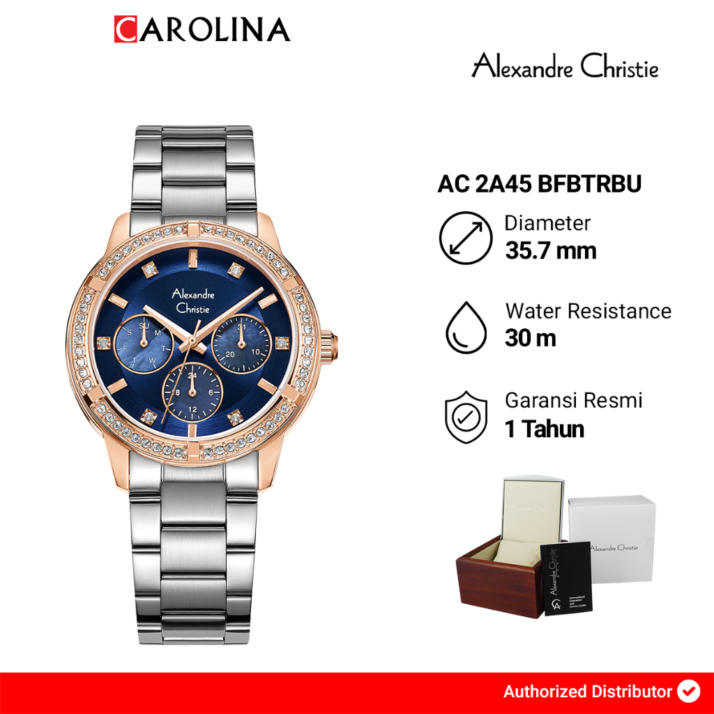 Jual Jam Tangan Wanita Alexandre Christie Multifunction AC 2A45 BFBTRBU ...