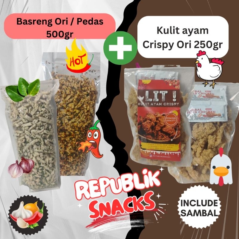 Jual Paket Hemat Bundle Basreng 500gr dan Kulit Ayam crispy 250gr ...