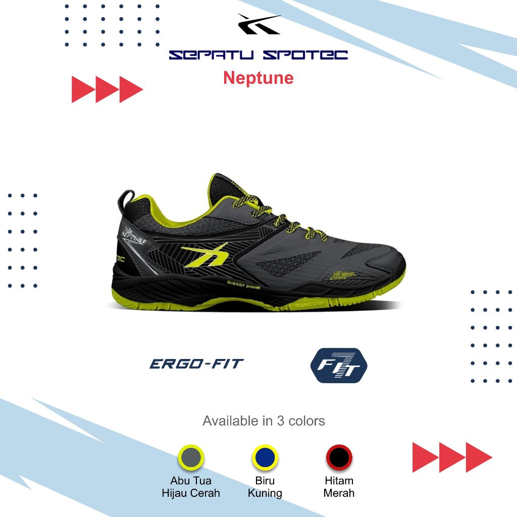 Jual SPOTEC Sepatu Bulu Tangkis NEPTUNE Abu Tua - Hijau Cerah | Shopee ...