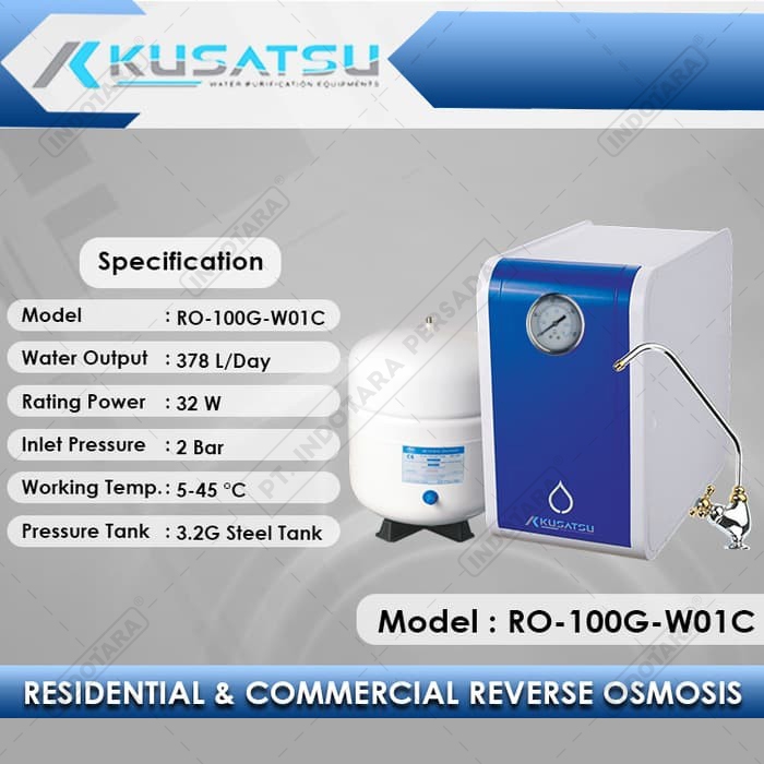 Jual Kusatsu Reverse Osmosis RO-100G-W01C With Pressure Gauge 378L | Shopee Indonesia