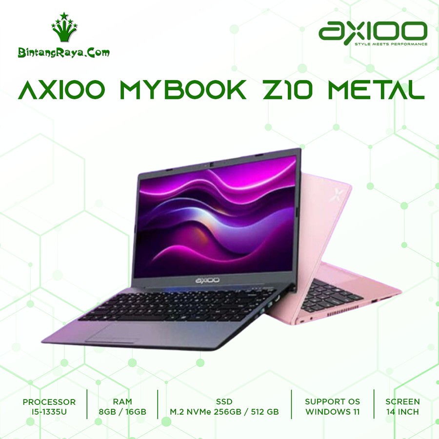 Jual Laptop Axioo Mybook Z10 Metal I5-1335U RAM 8GB/16GB SSD 256GB/512GB/1TB Win 11 FHD 14 ...