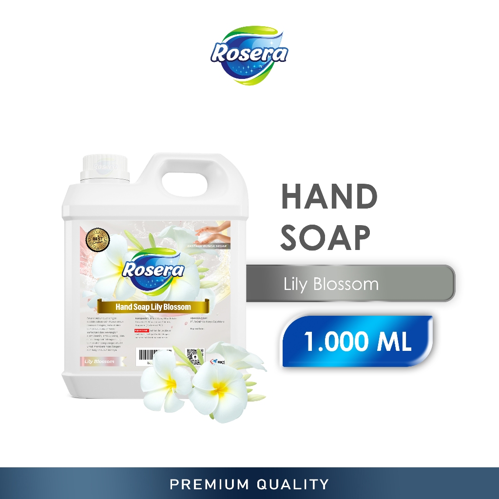 Jual Rosera Hand Soap Lily 1 Liter 1000 ML Pump Sabun Cuci Tangan Lily ...