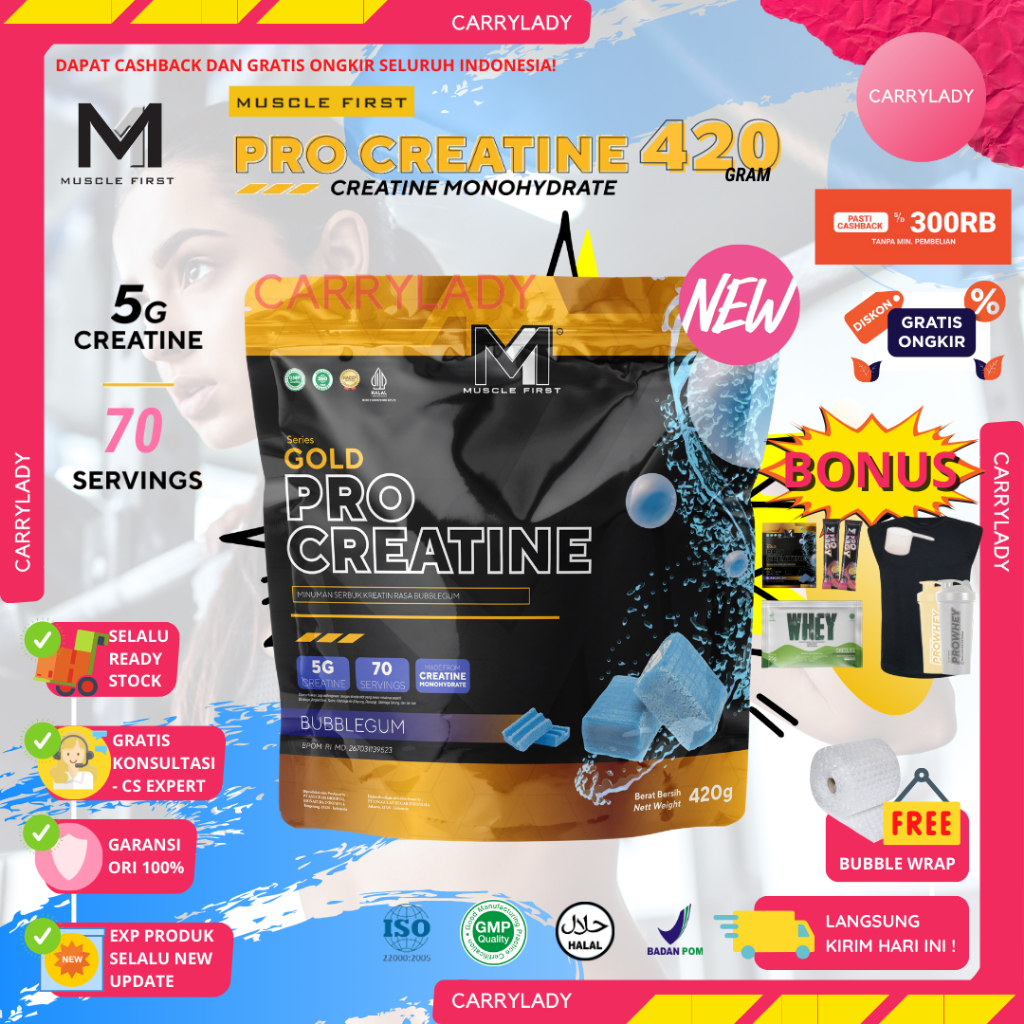 Jual M1 Muscle First Gold Pro Creatine 360 420 Gram Kreatin Monohydrate ...