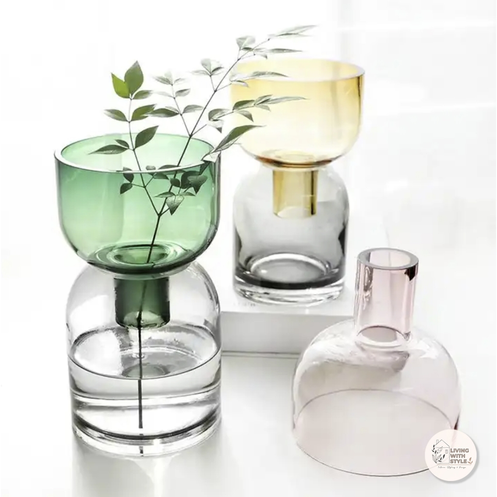 Jual Living With Style - Detachable Unique Glass Vase Colourful Nordic ...