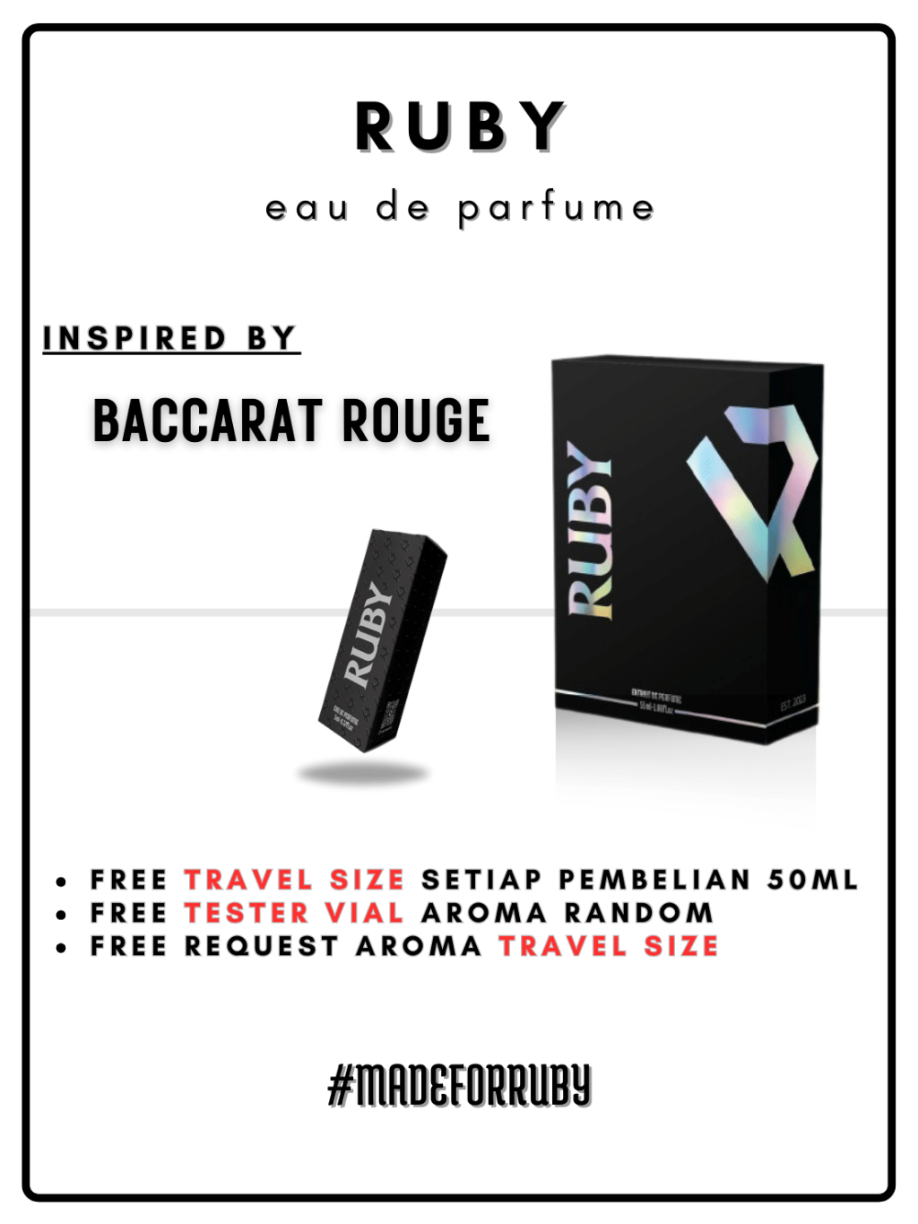 Jual Ruby Parfum Baccarat Rouge 540 50ml Eau De Perfume | Shopee Indonesia