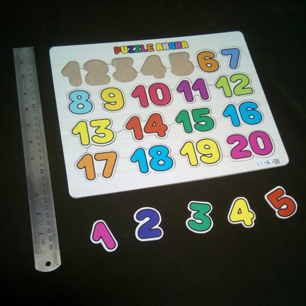 Jual [ BIG ] Puzzle Angka SNI Jumbo Kayu Bongkar Pasang Bentuk Angka ...