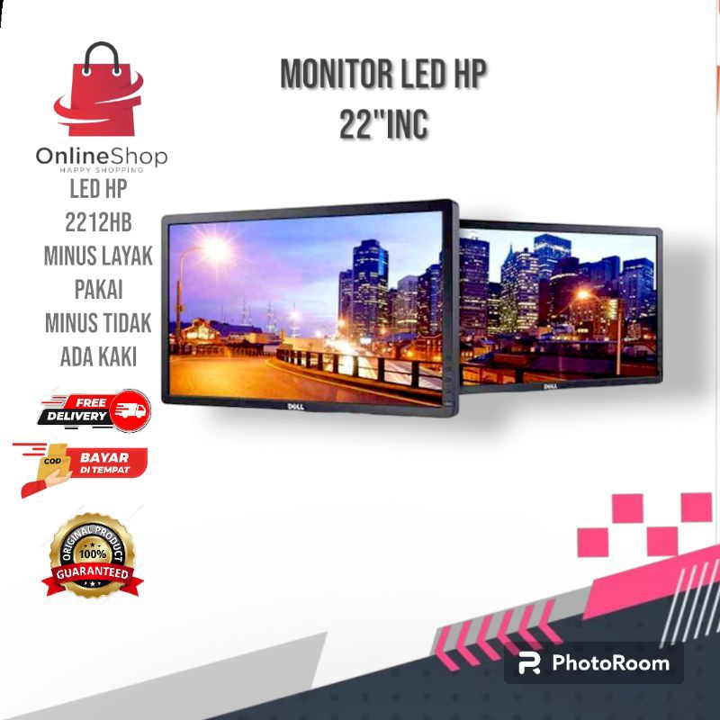 Jual Monitor LED DELL 19 | 22" inch wide 2212hb minus layak pakai ...
