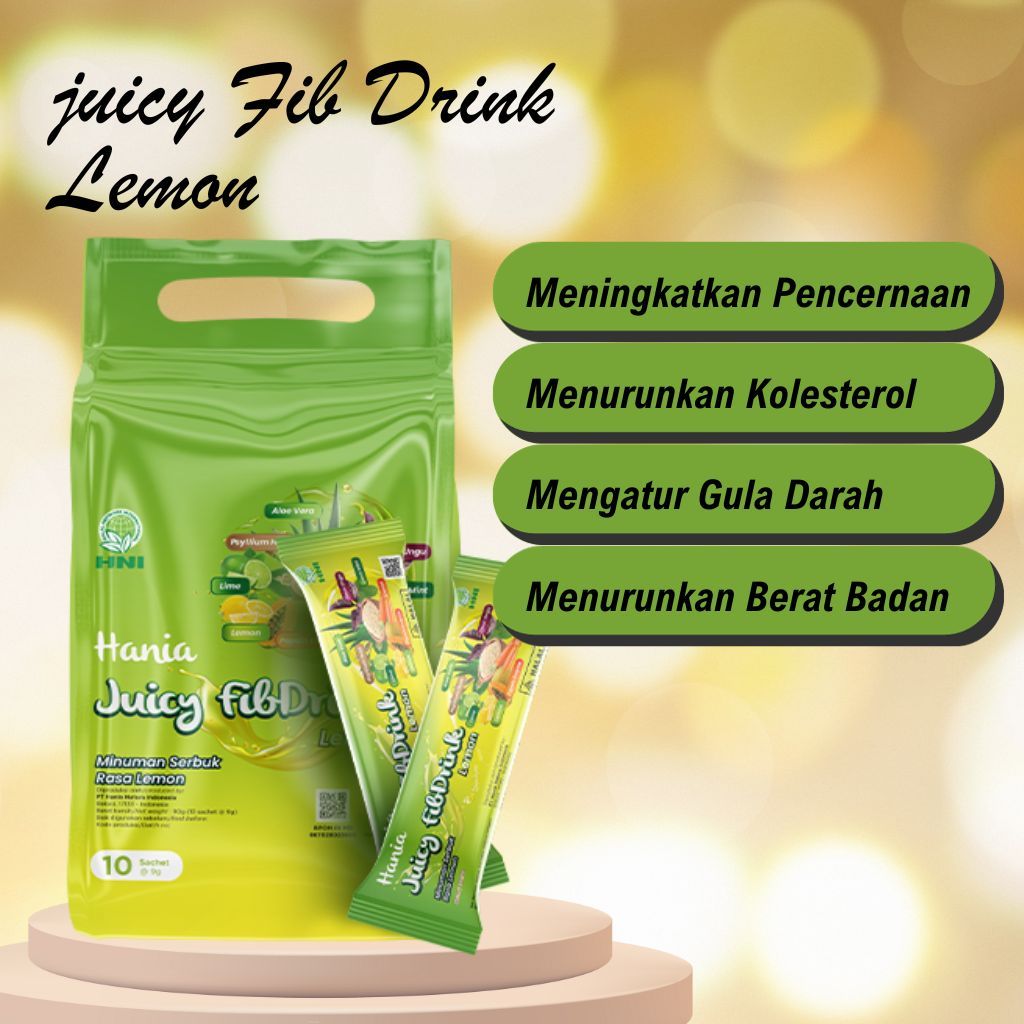 Jual Hania Juicy Fib Drink Lemon • Isi 10 Sachet • rasa lemon • Sangat ...