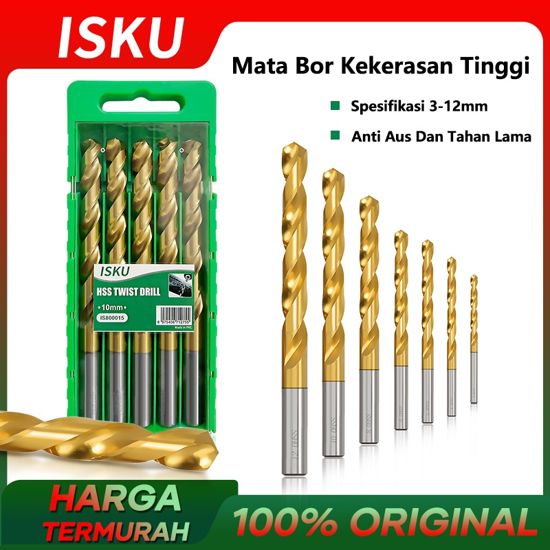 Jual ISKU Mata Bor HSS Steel Titanium 3-10mm/Kayu/Besi/kerami/Mata Bor ...