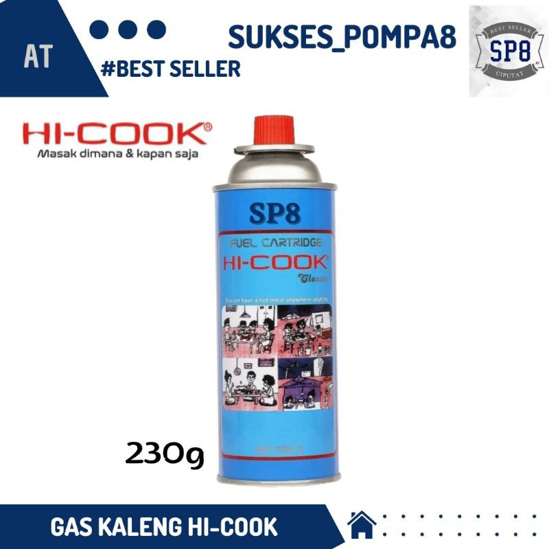 Jual Gas Kaleng HI-COOK 230gr / Gas Cartridge Refil / Gas Portable ...