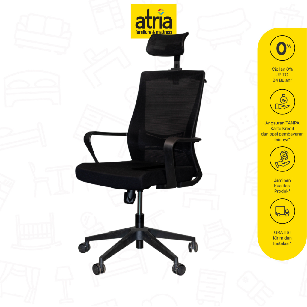 Jual Atria Kursi Kantor Dimite High Chair Lumbar Support | Shopee Indonesia
