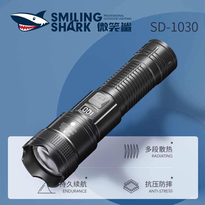 Jual SENTER LED SMILING SHARK SD-1030A M60 - ZOOM DAN POWERBANK ...