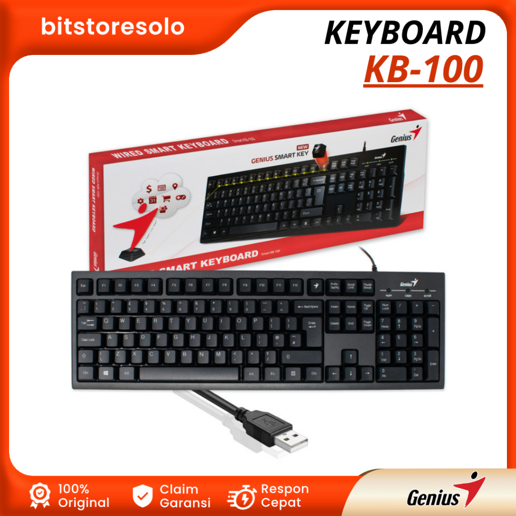 Jual Keyboard Komputer PC Genius KB-100 USB KB100 | Shopee Indonesia