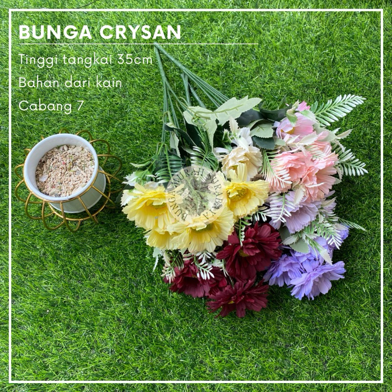 Jual BUNGA CRYSAN CABANG 7/BUNGA BUCKET ARTIFICIAL/BUNGA MURAH (NK-81 ...