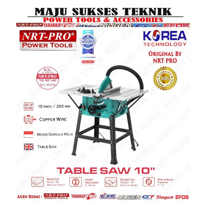 Jual NRT PRO TS 10 HD Table Saw Circular 10 Inch / Meja Gergaji Potong Kayu 10Inch TS10 TS 10 ...