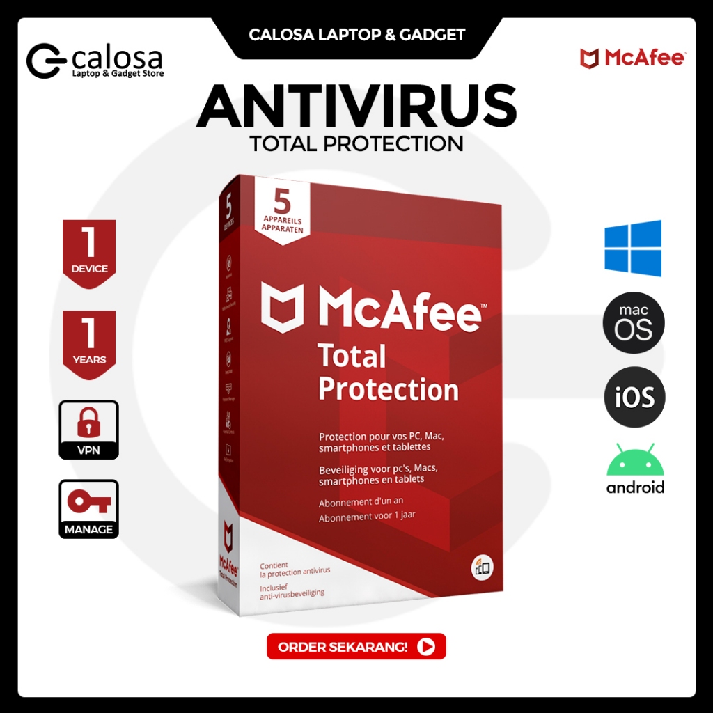 Jual Software Antivirus McAfee Premium Total Protection Lite 1 Device 1 ...