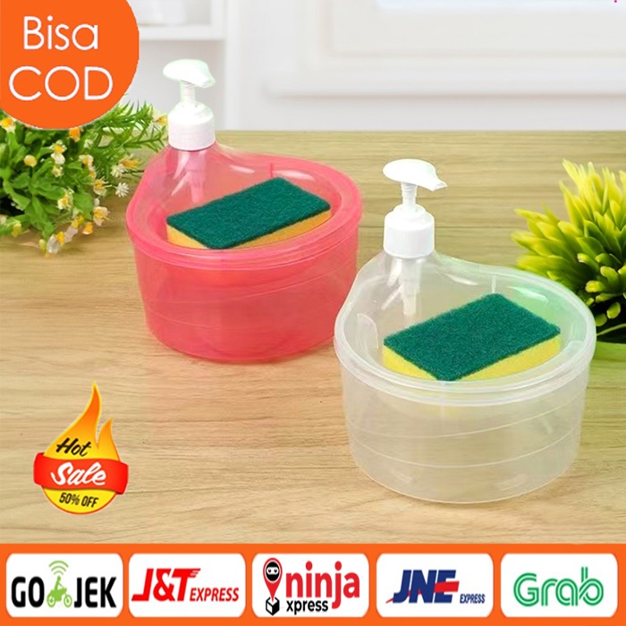 Jual HC Tempat Wadah Sabun + Spons Cuci Piring Model Bulat Dispenser ...