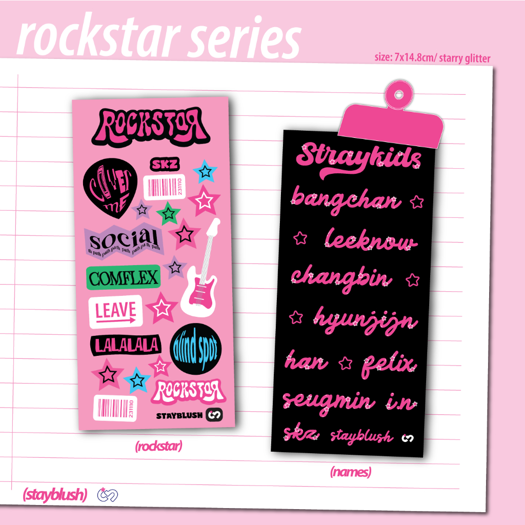 Jual STRAY KIDS ROCKSTAR NAME STICKER by stayblush | Shopee Indonesia