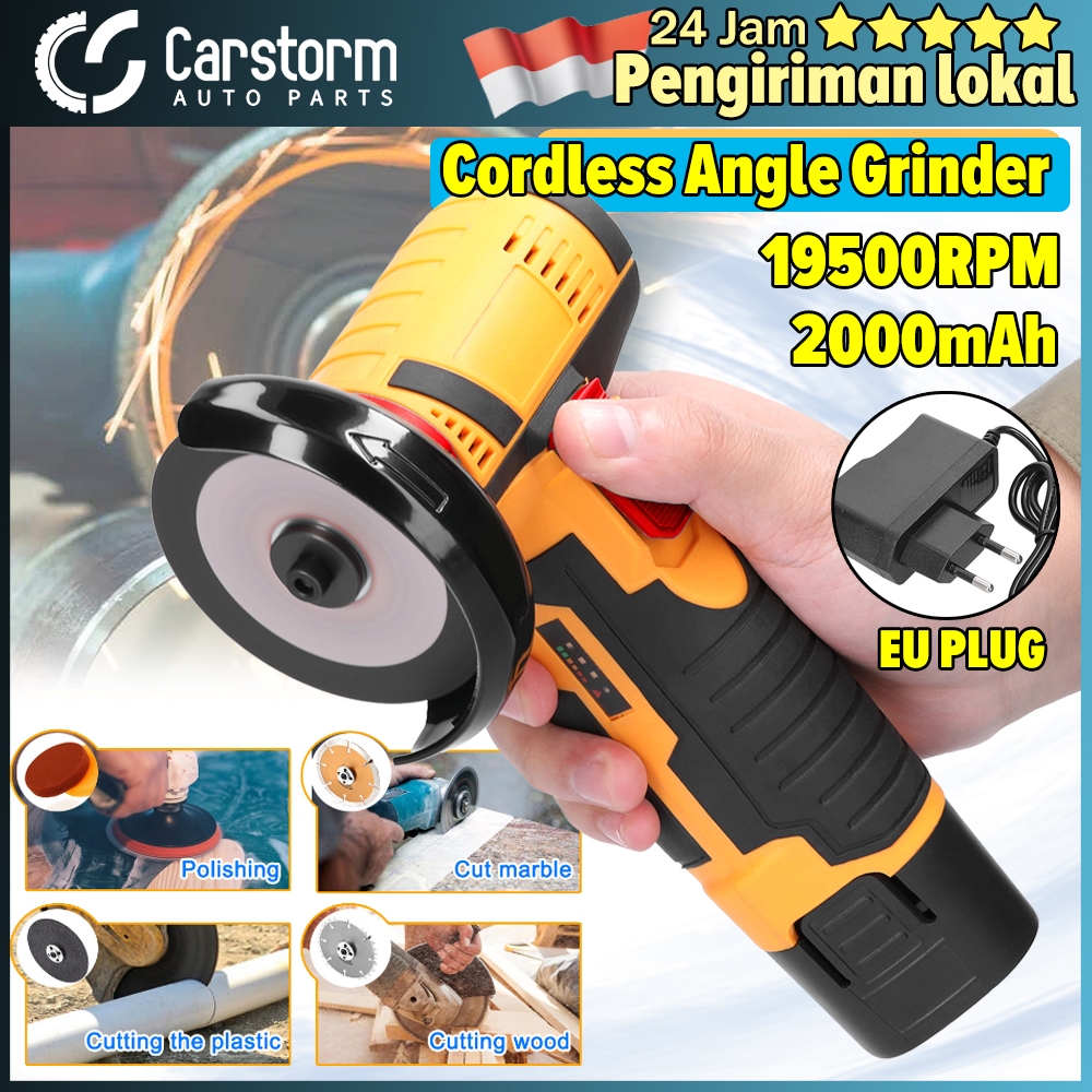 Jual Carstorm Mesin Gerinda Cordless Angle Grinder Penggiling Sudut ...