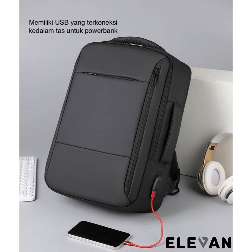 Jual ELEVAN Tas Ransel Pria Premium Tas Ransel Backpack Laptop 15 inch USB BP 4 | Shopee Indonesia