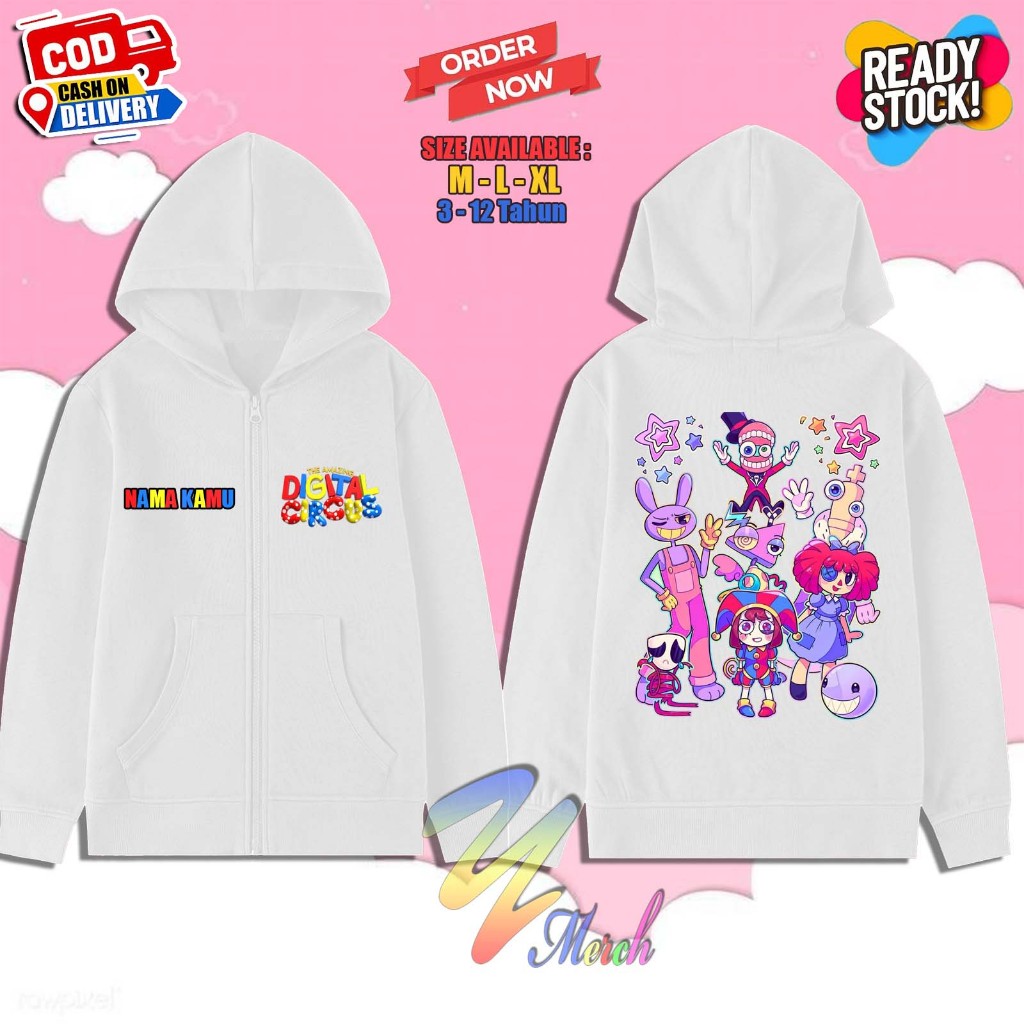 Jual Hoodie Zipper Anak Unisex All Character The Amazing Digital Circus ...