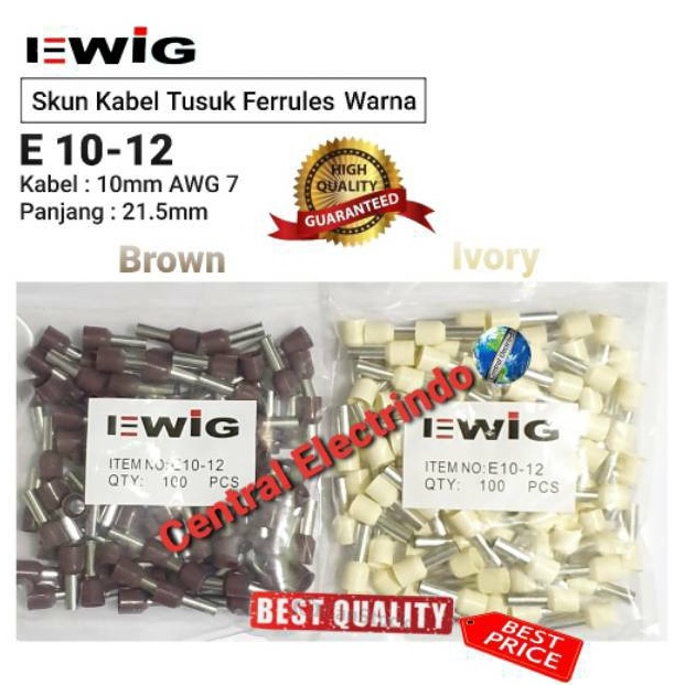 Jual Paling Sesuai Skun Kabel Ferrules Warna E 112 Kabel 1mm AWG 7 EWIG ...