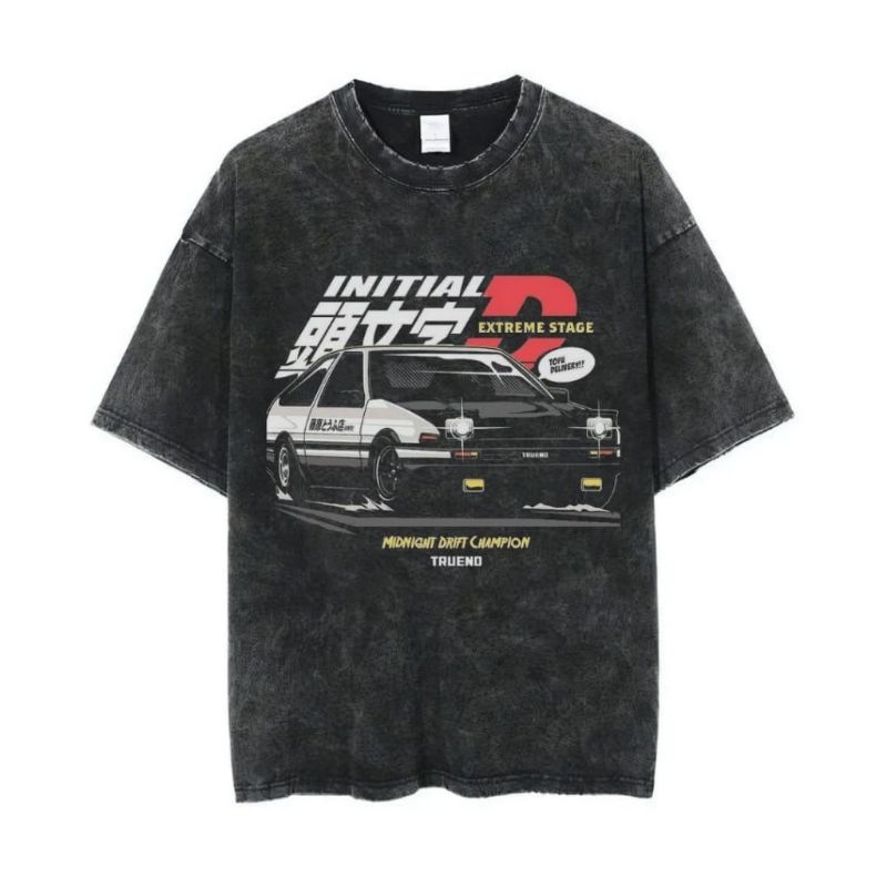 Jual INITIAL D STONE WASH OVERSIZED T-SHIRT VINTAGE TEE ATASAN UNISEX ...