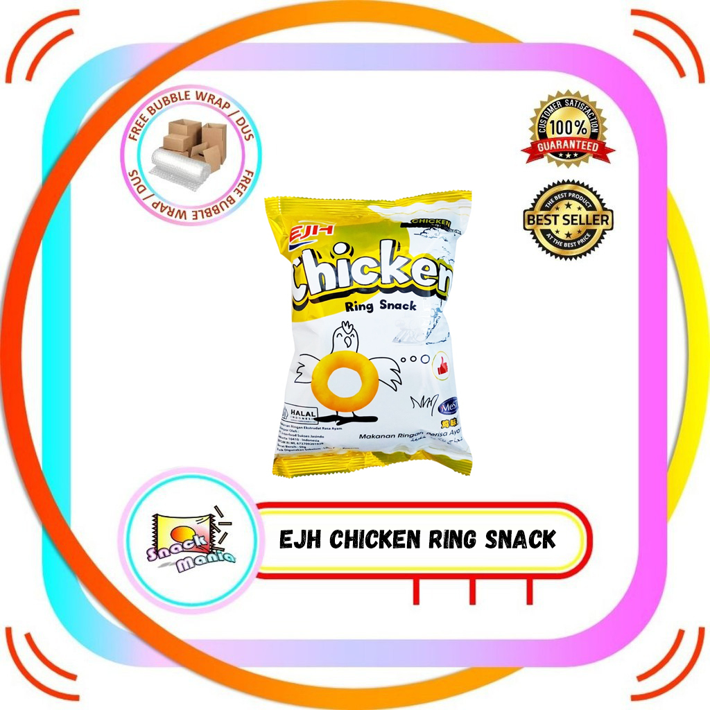 Jual EJH Chicken Ring Snack 50 gr Camilan Bentuk Cincin Rasa Ayam ...