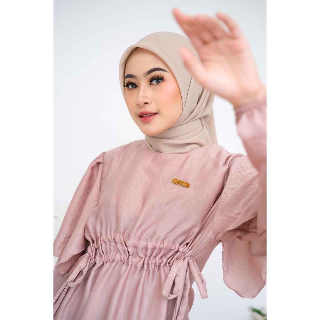 Jual NADIN DRESS - DRESS SIFON SEMI SHIMMER SILK DRESS FLOWLY DRESS ...