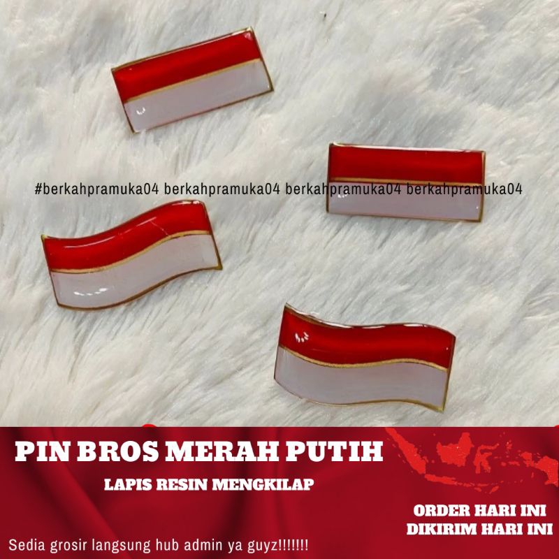Jual Pin Bendera Merah Putih Resin / Pin Bros Bendera Merah Putih ...