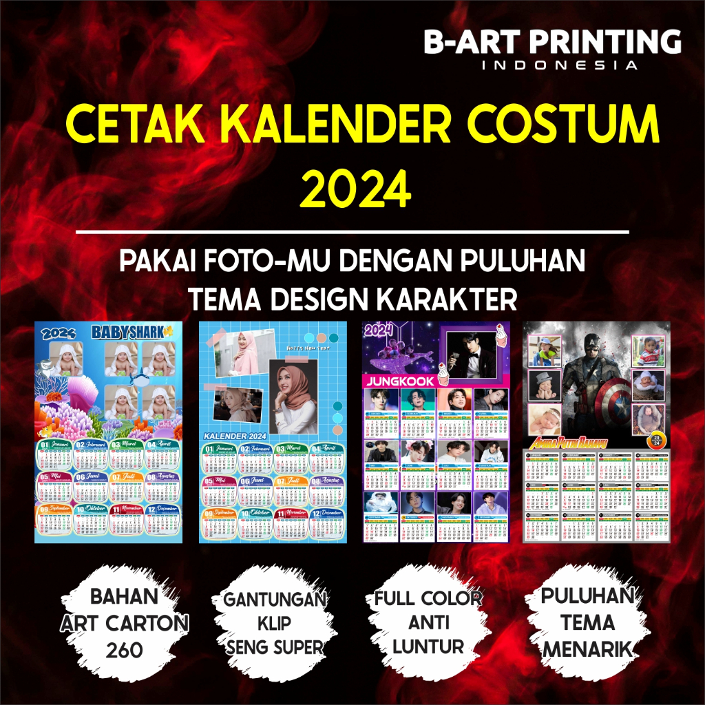 Jual KALENDER 2024 DESAIN BEBAS KOSTUM FOTO SENDIRI FOTO KELUARGA FOTO ...