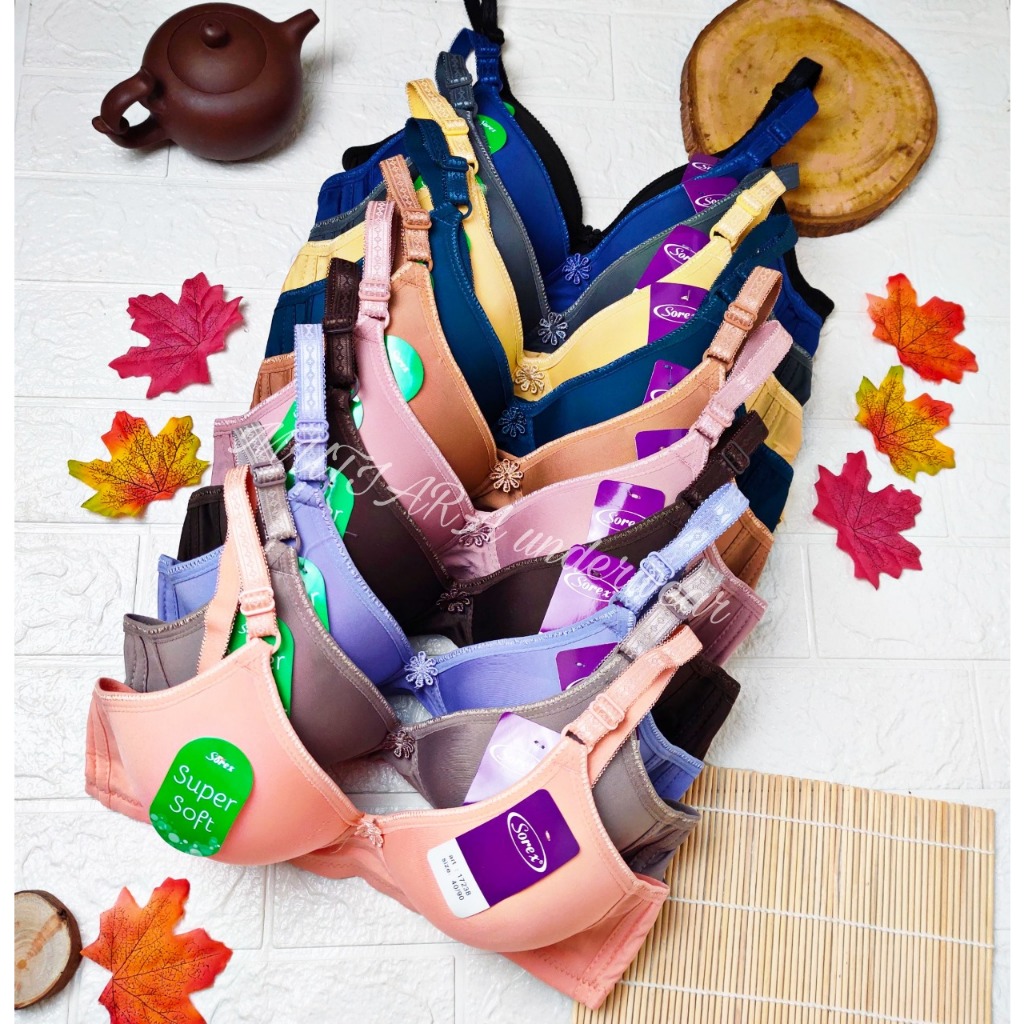 Jual Bra Tanpa Kawat SOREX 17238 Katun Kait 2 Size 34-40 Cup A-B / Bra ...