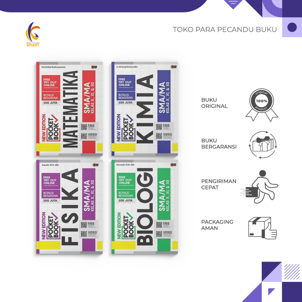 Jual Buku Pelajaran - Seri New Edition Pocket Book Fisika/Kimia/Biologi/Matematika SMA/MA Kelas ...