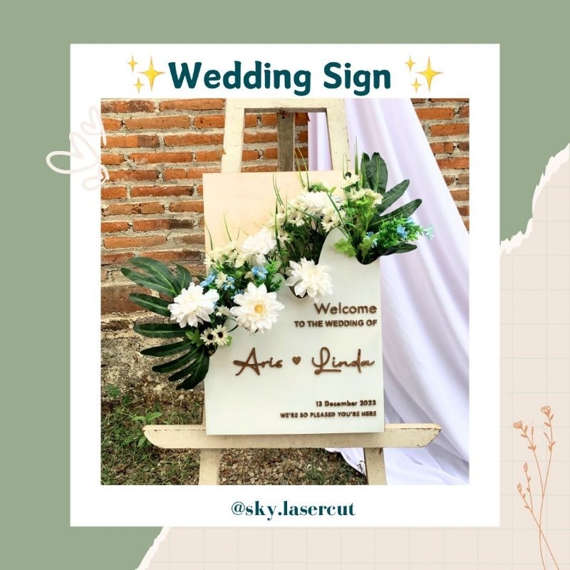 Jual akrilik wedding sign / welcome sign / akrilik sign / papan ucapan ...